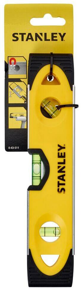 STANLEY 0-43-511 spirit level Torpedo 250mm aluminium magnetic - 3L | Klium