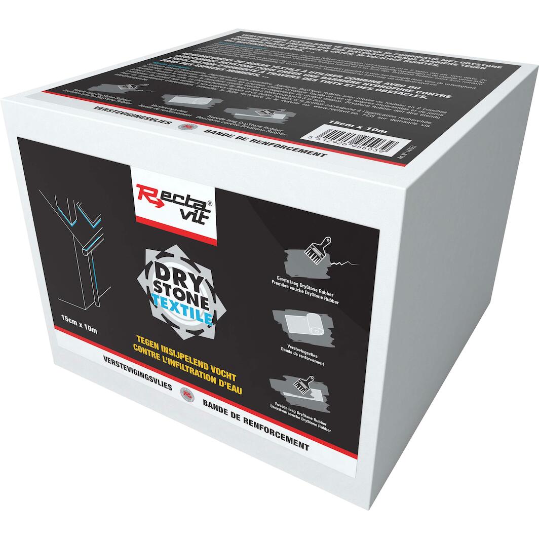 RECTAVIT DryStone Textile damp proofing for walls white (15cm x 10m ...