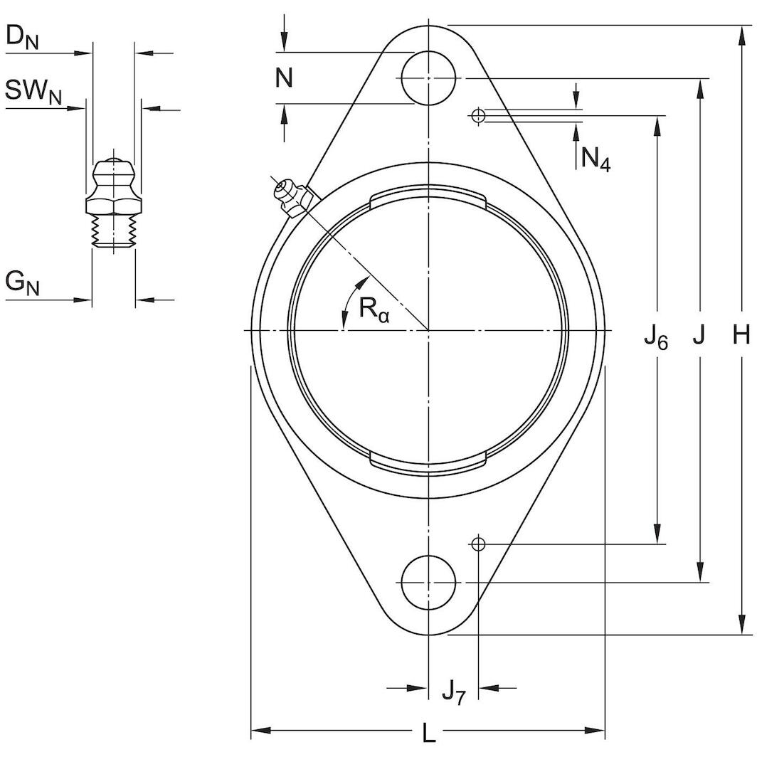 SKF FYTB 503 M bearing housing with oval flanges for insert bearing, cast iron | Klium