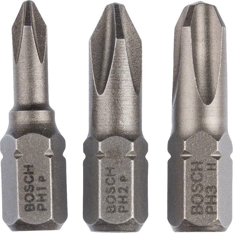 BOSCH 2607001752 screwdriver bit set Extra Hard PH1-PH2-PH3, 25 mm 3 ...