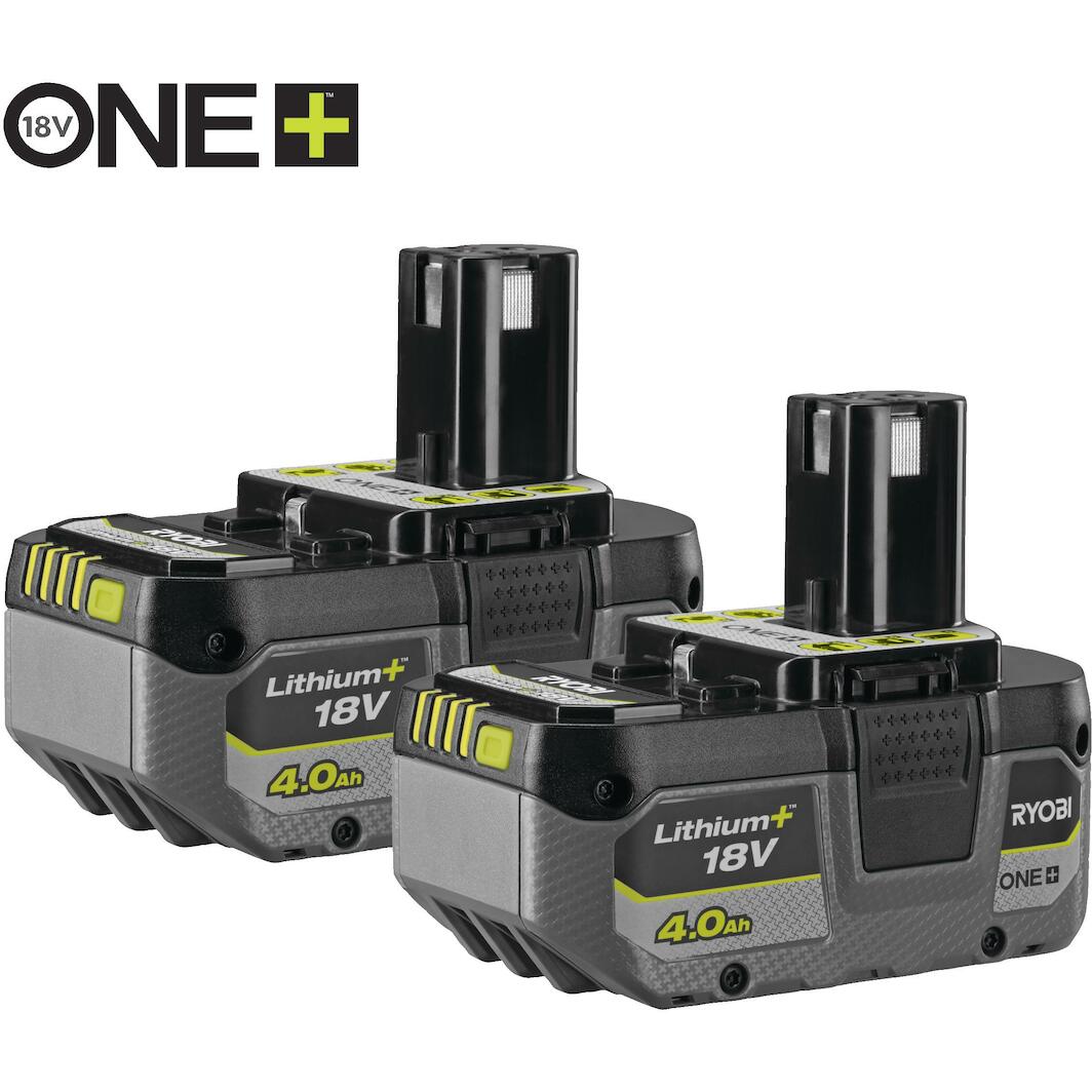 RYOBI RB1840X2 18V ONE+ 2X 4.0Ah Lithium+ battery set - 5133005304 | Klium