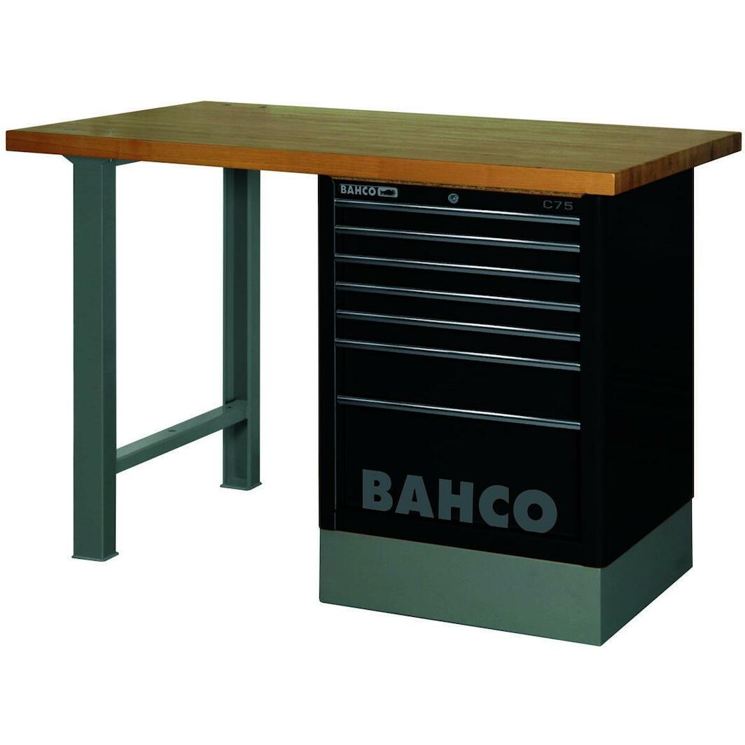 BAHCO 1495K6CBLWB15TW workbench heavy-duty with wooden worktop, drawer ...