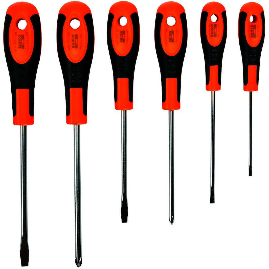 BAHCO 606-6 screwdriver set with rubber grip, slotted, Phillips - 6 ...