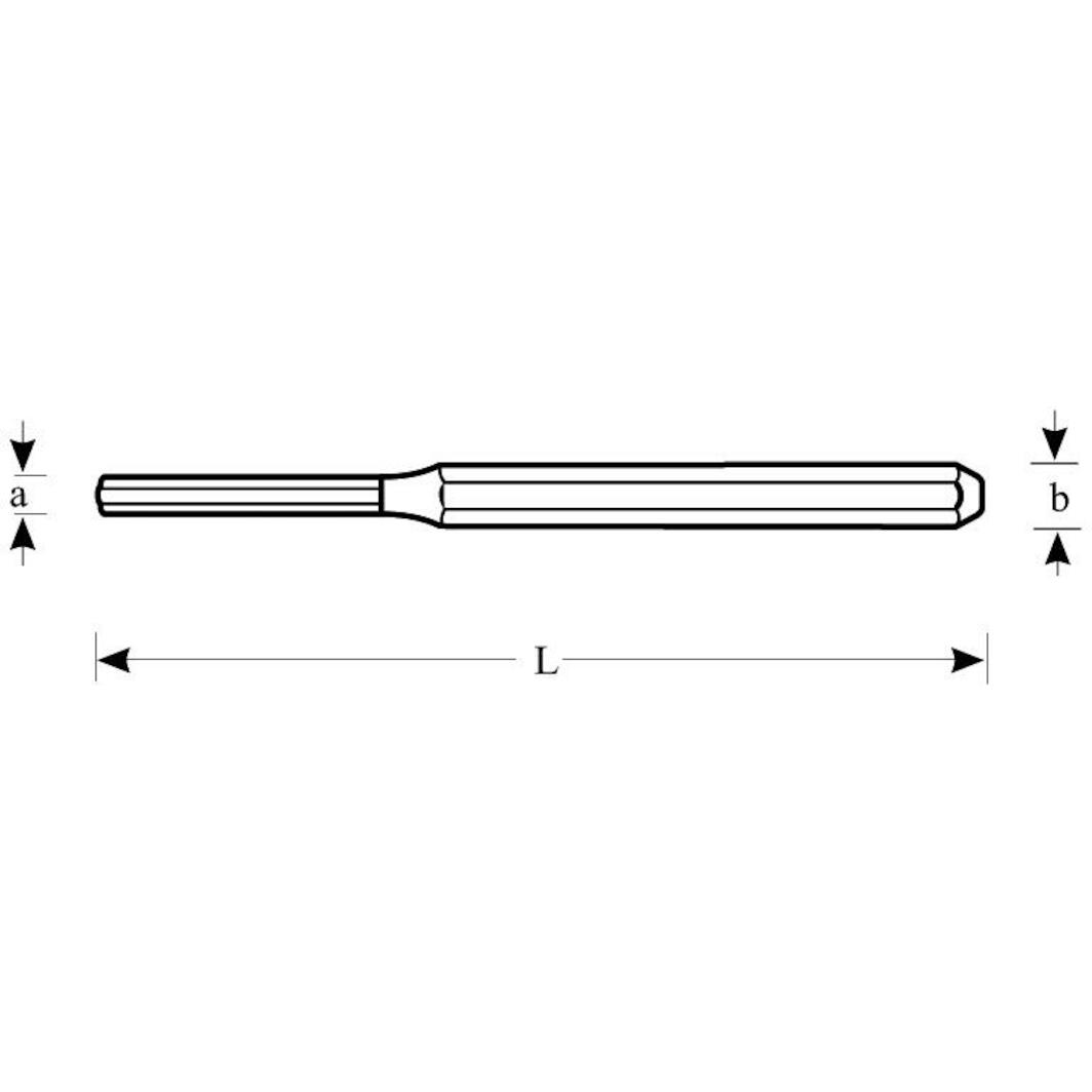 BAHCO 3734-3 punch cylindrical with octagonal shank, lacquered copper ...