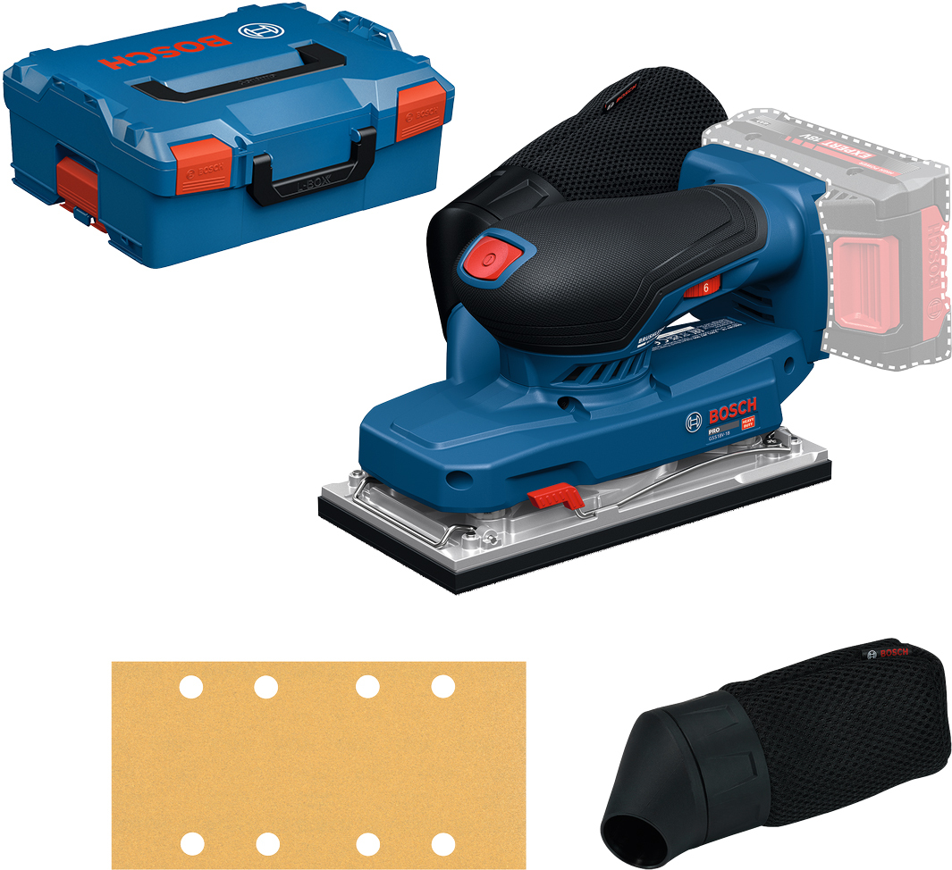 BOSCH GSS18V-18 cordless orbital sander in L-BOXX 162 (without battery ...