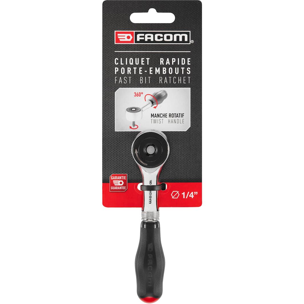 FACOM R.PE360PB switchable ratchet for 1/4" bits | Klium