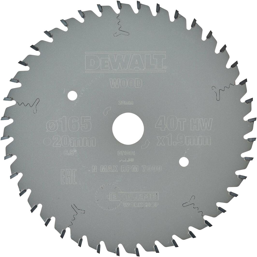 DEWALT DT1091-QZ circular saw blade 165x20x40T, reversible tooth ...