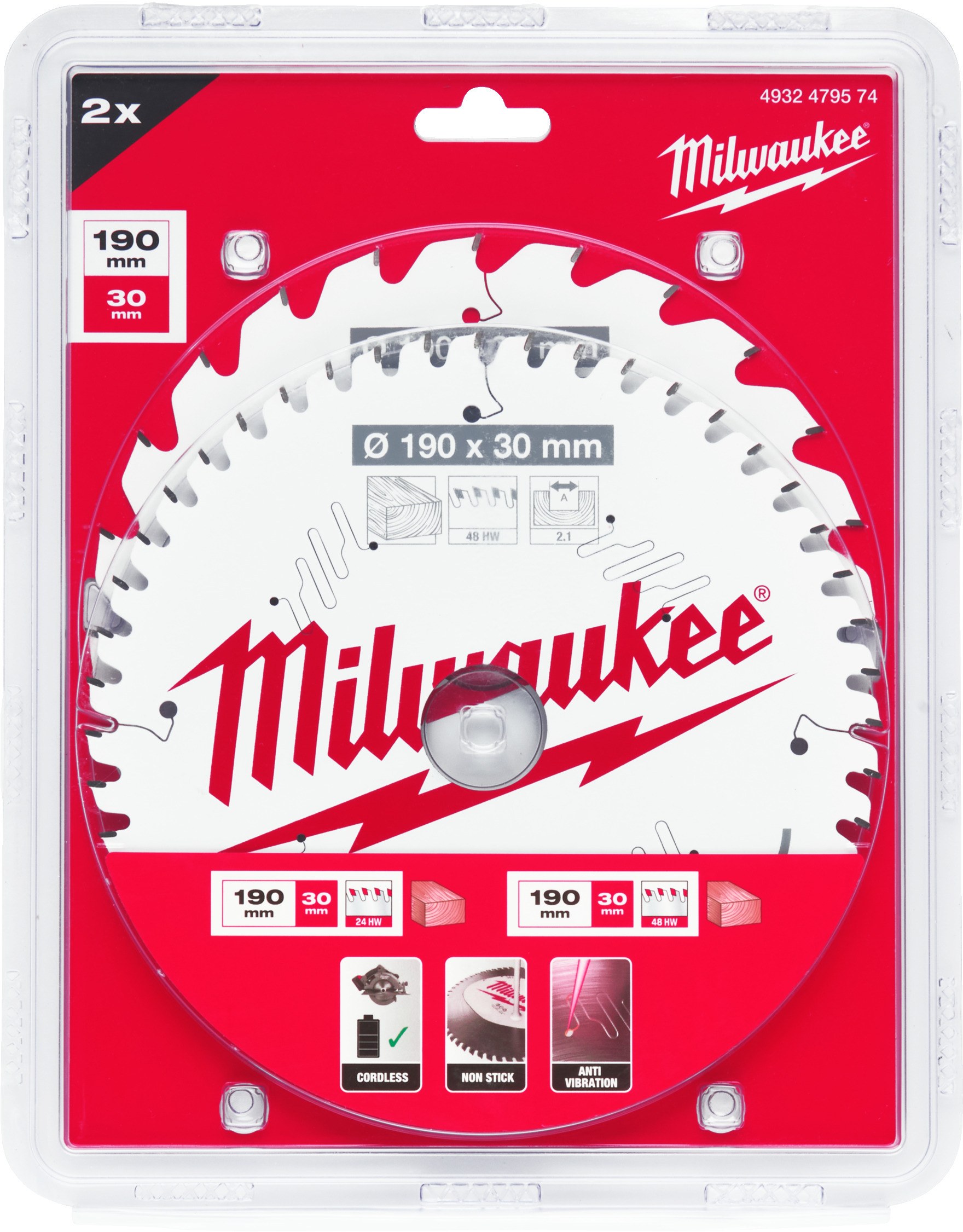 MILWAUKEE 4932479574 circular saw blade set for circular saw machines 2 ...
