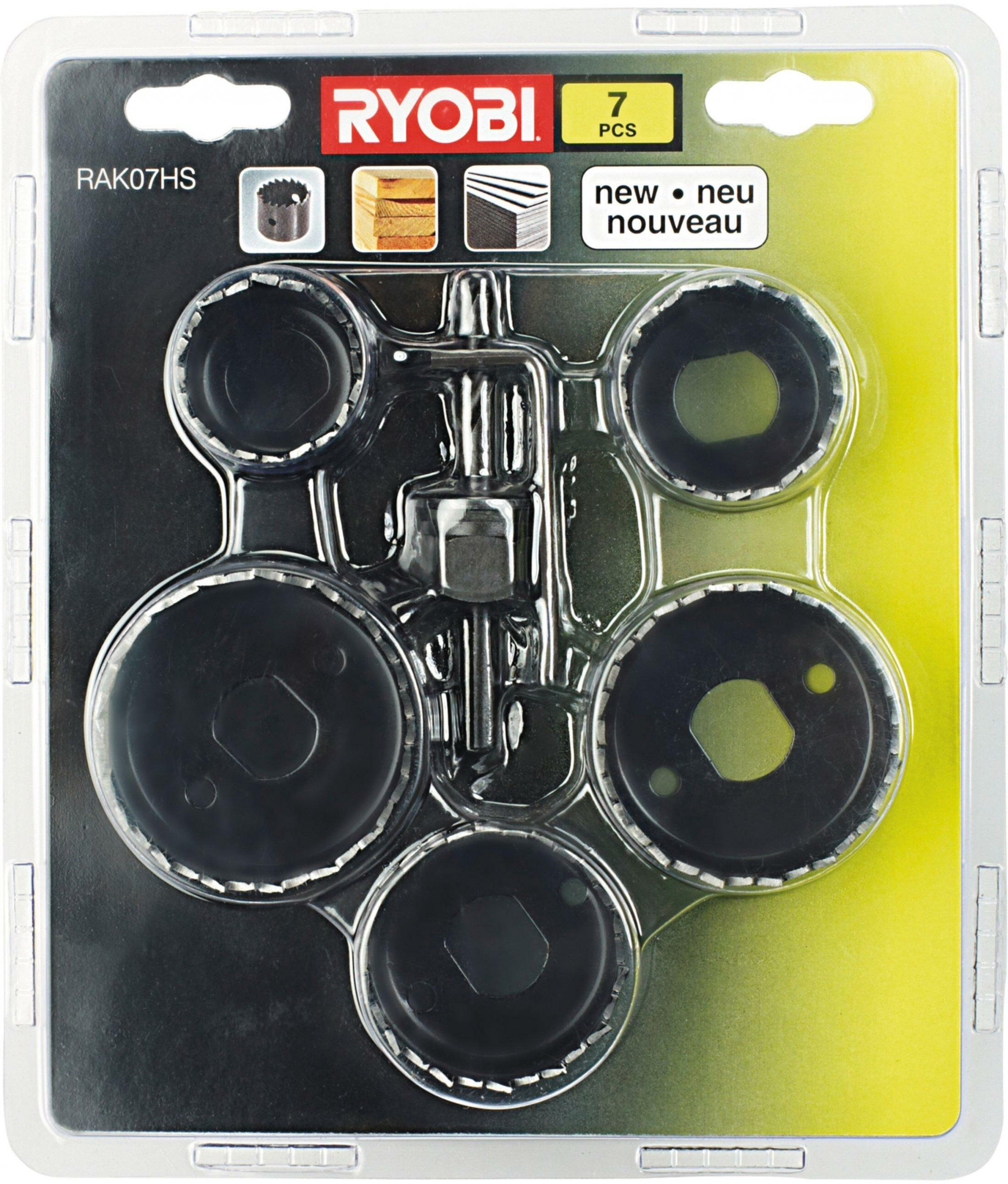 RYOBI RAK07HS hole saw set 32-54mm (incl. mandrel and Allen key) 7 ...