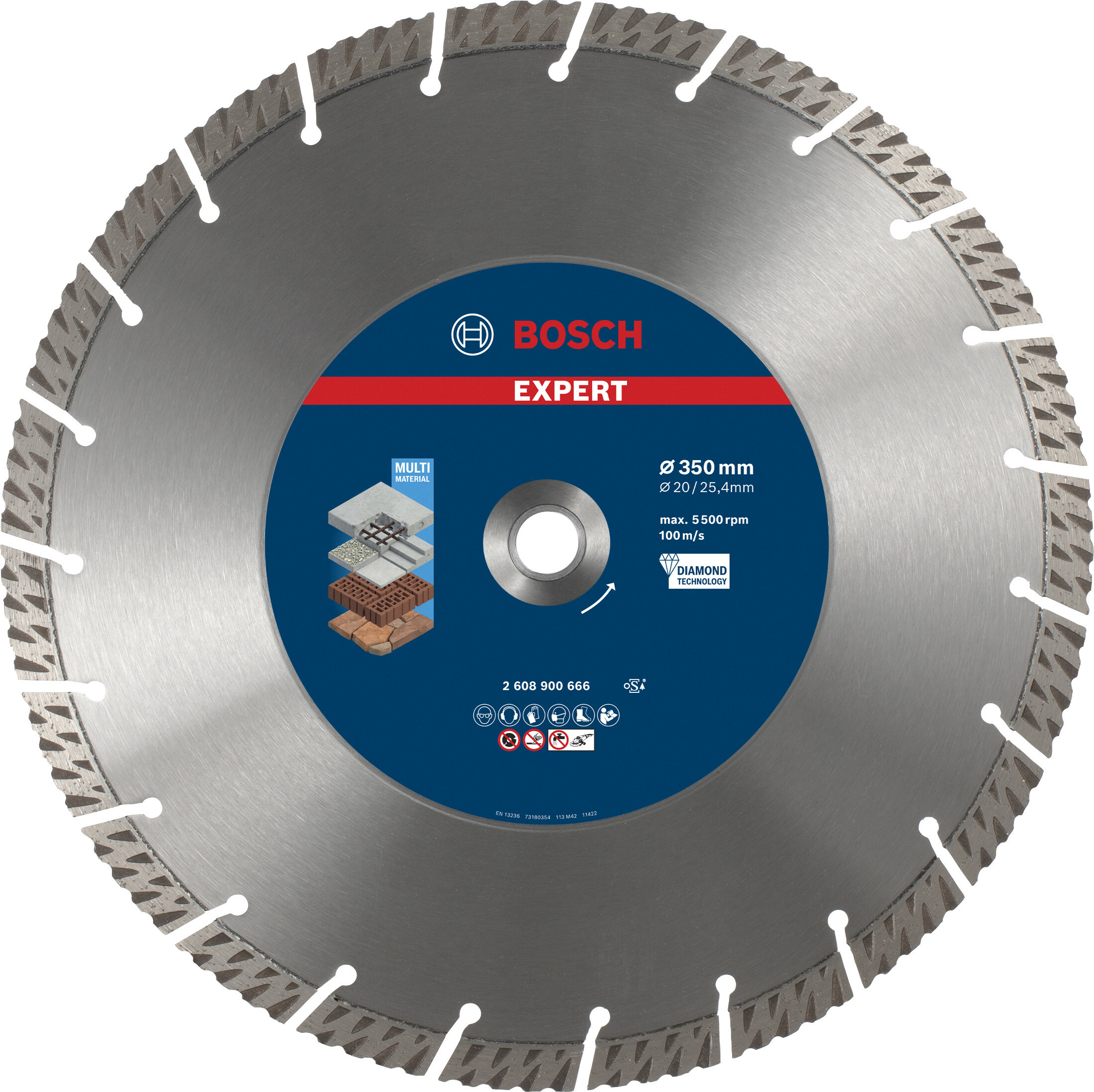 BOSCH 2608900666 Expert diamond cutting disc Multi Material 350 x 20/25 ...
