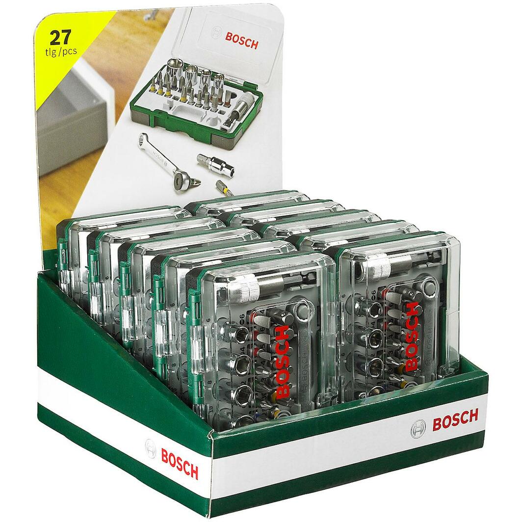 BOSCH 2607017160 27-piece colour-coded screw bit and ratchet set | Klium