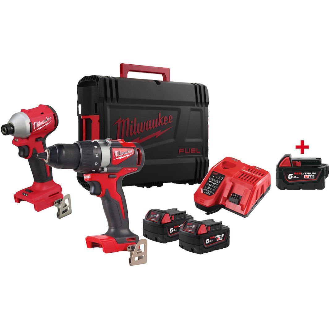 MILWAUKEE M18 BLPP2B3-502X 18V cordless machine set M18 BLIDR + M18 ...