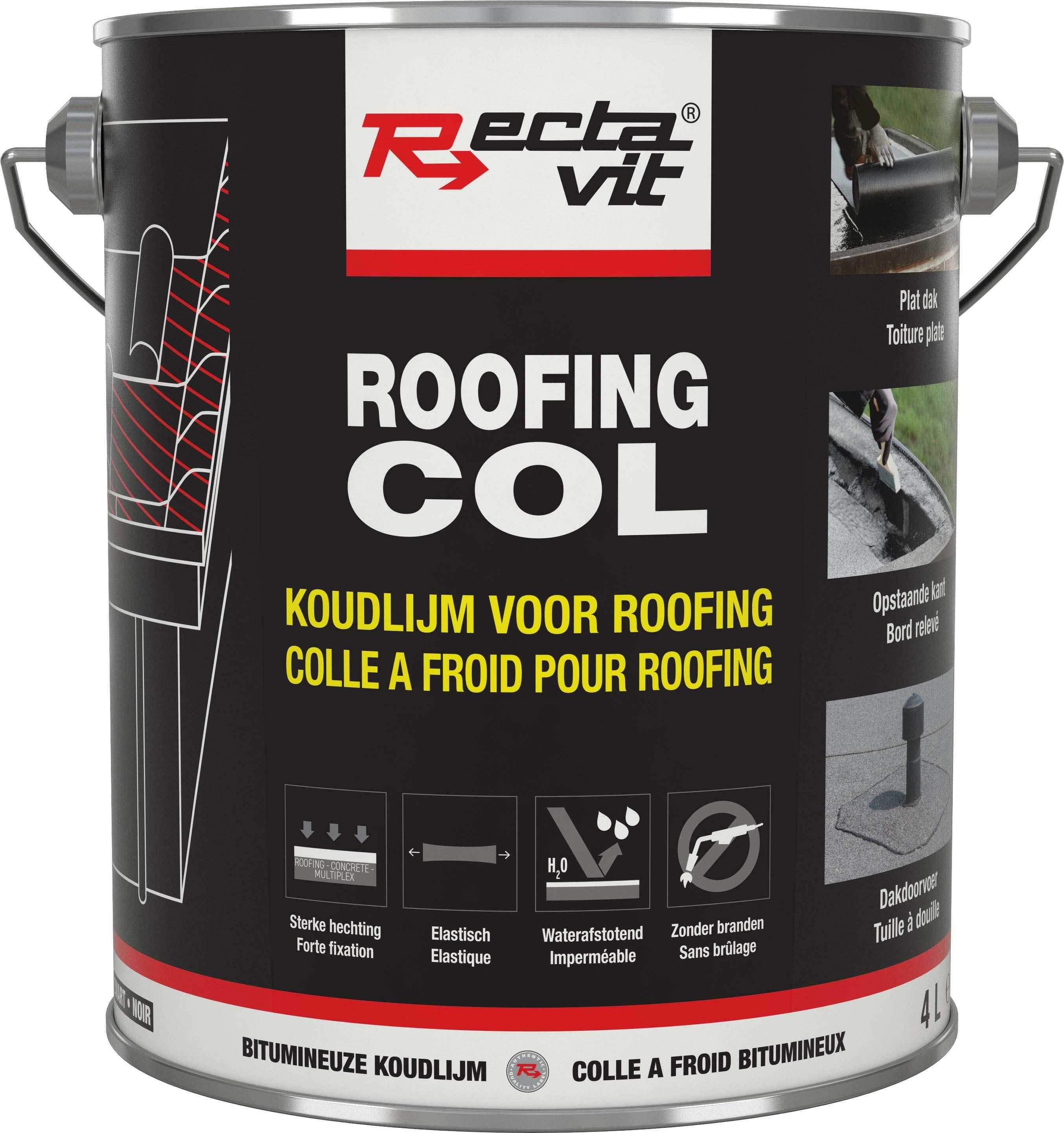 RECTAVIT Roofing Col waterproofing for roofs - black (4 l) - 153271 | Klium