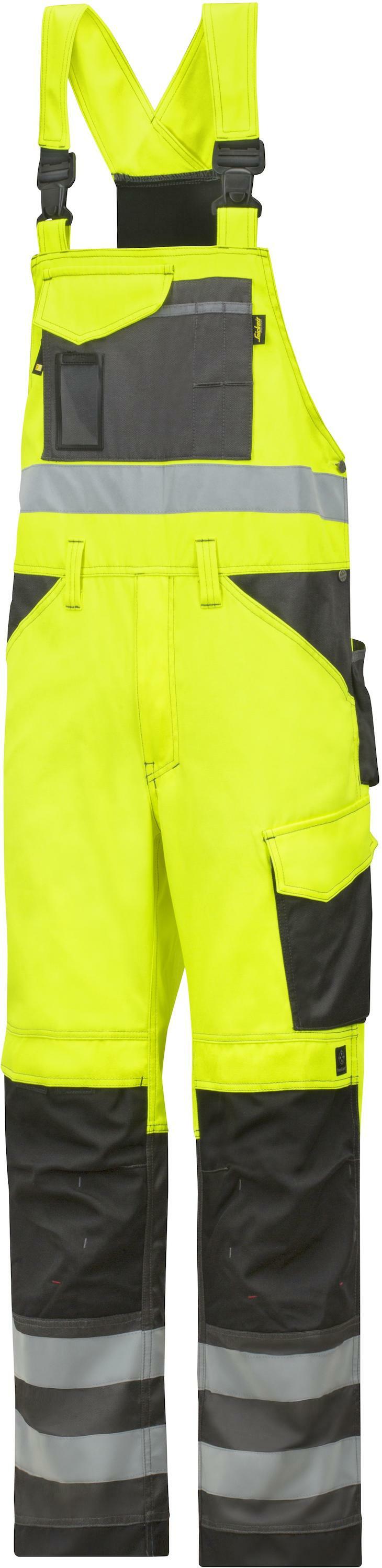 SNICKERS 0113 bib & brace high visbility yellow - 01136674046 | Klium