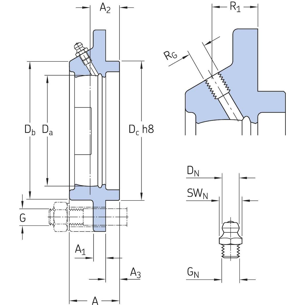SKF FYC 511 bearing housing with round flange for insert bearing, cast ...