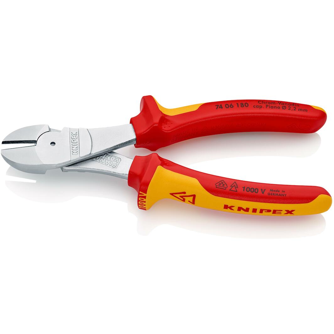KNIPEX 74 06 180 power side cutters insulated with multi-component ...