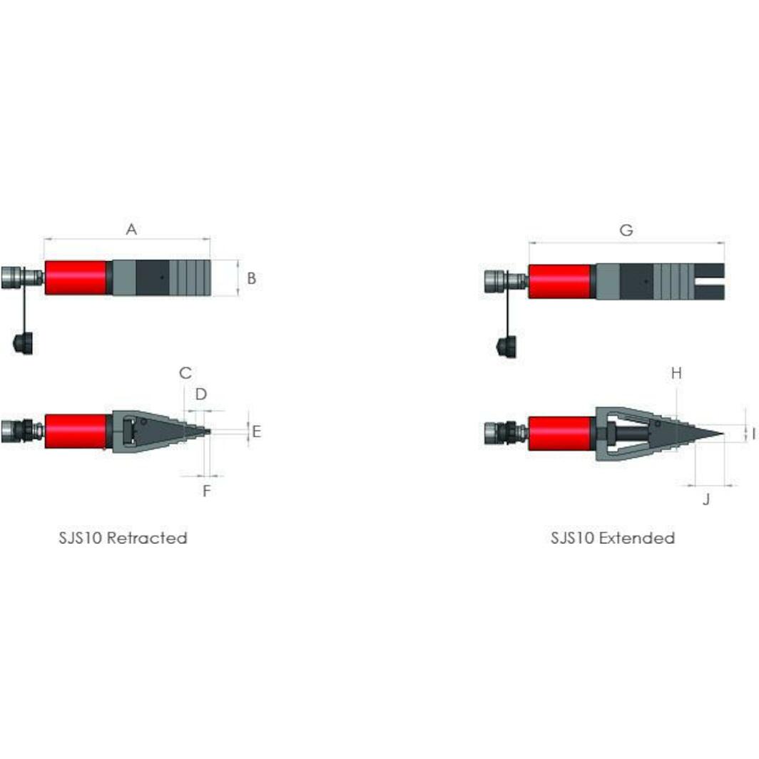 HI-FORCE SJS10-TK twin parallel wedge spreader set 13 tonnes | Klium