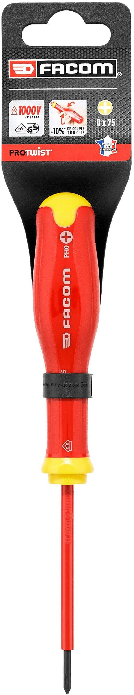 FACOM ATP0X75VEPB ProTwist screwdriver insulated to 1000V for Phillips Phillips Phillips screws ...