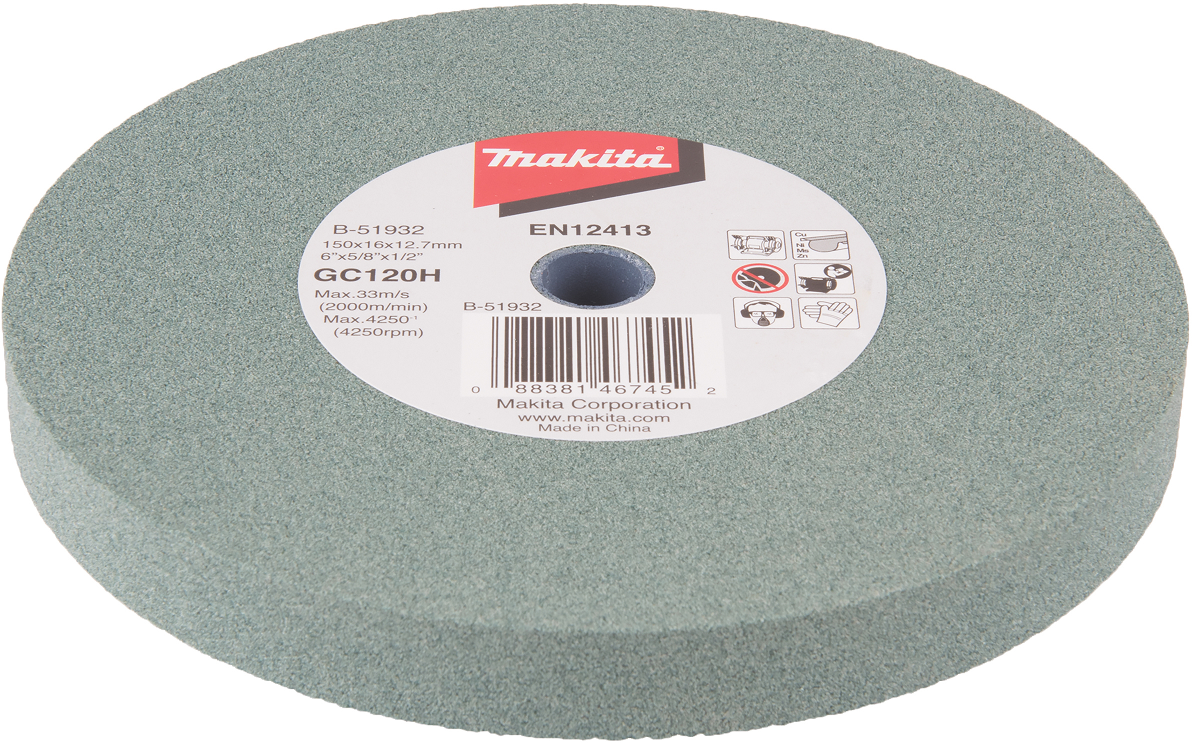 MAKITA B-51932 grinding stone 150x16,0x12,7mm GC120H | Klium