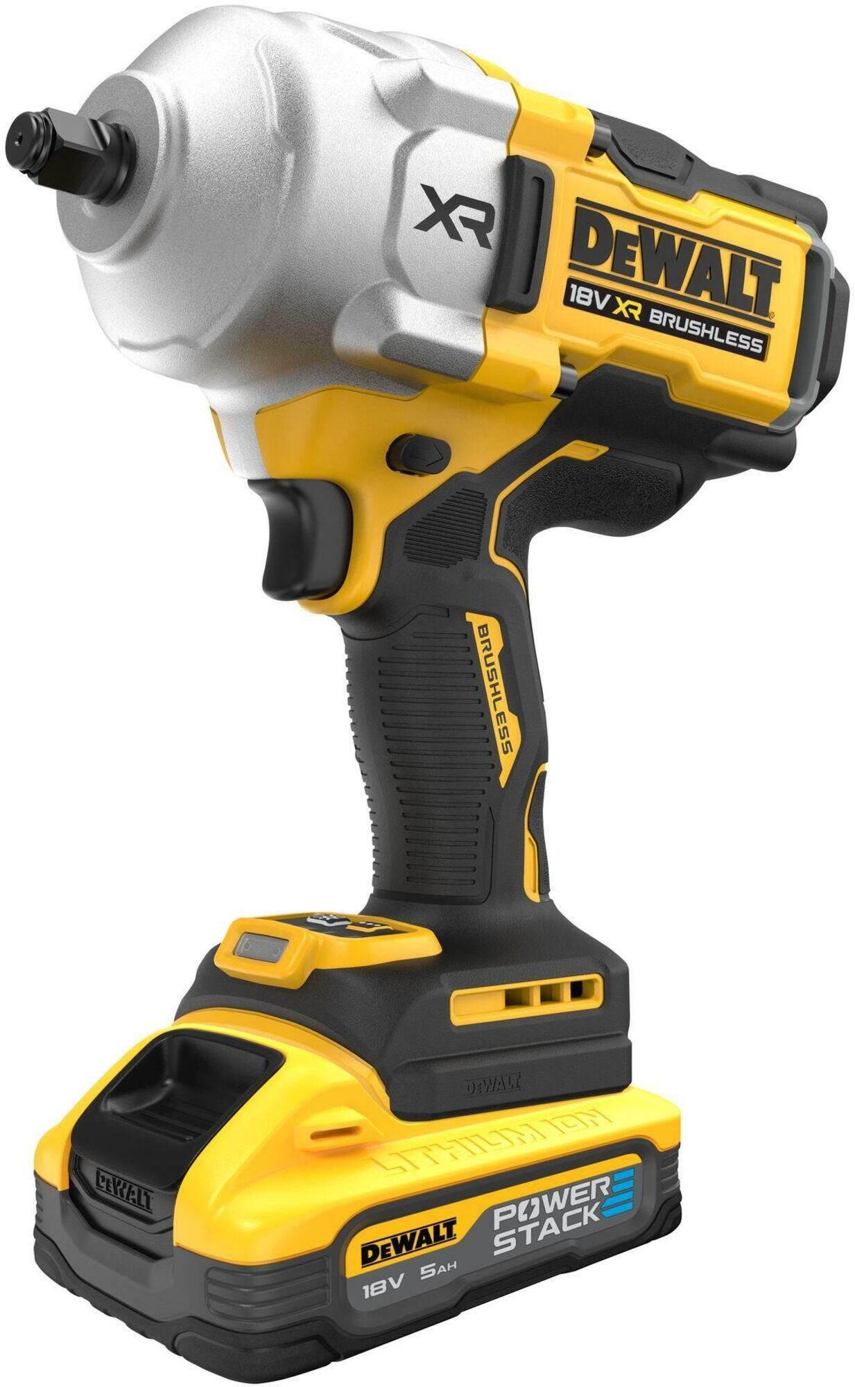 DEWALT DCF961H2T QW 18V XR Brushless high torque cordless impact spanner 1 2 in TSTAK 2x5Ah POWERSTACK battery charger Klium