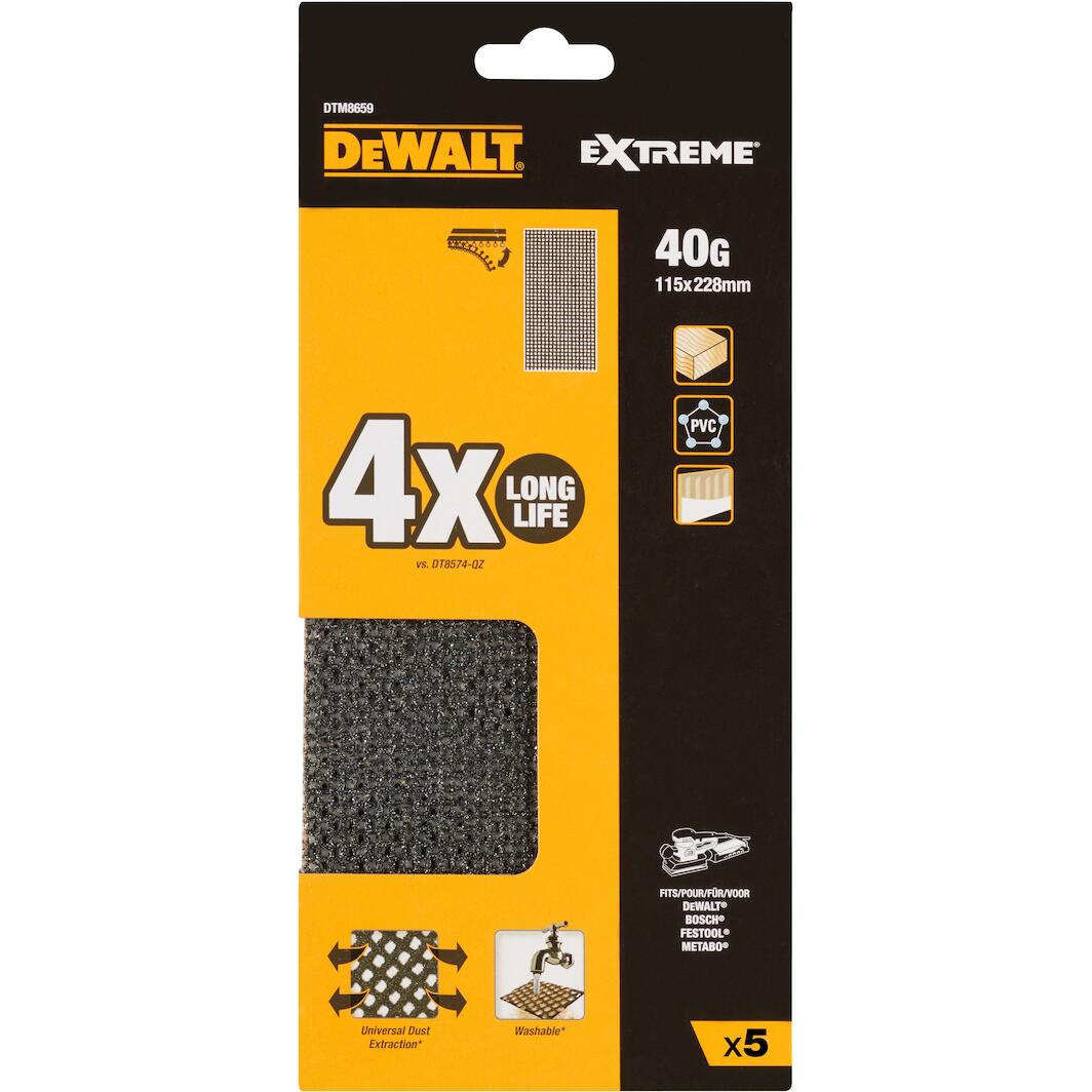 DEWALT DTM8659-QZ mesh sanding grid 115x228mm grit 40 (5 pcs.) | Klium