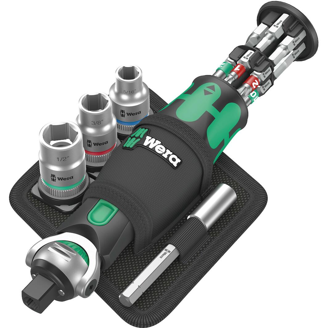 WERA 8009 Zyklop Pocket Imperial Set 2 ratchet with integrated bit magazine 18 pcs - 05004283001 ...