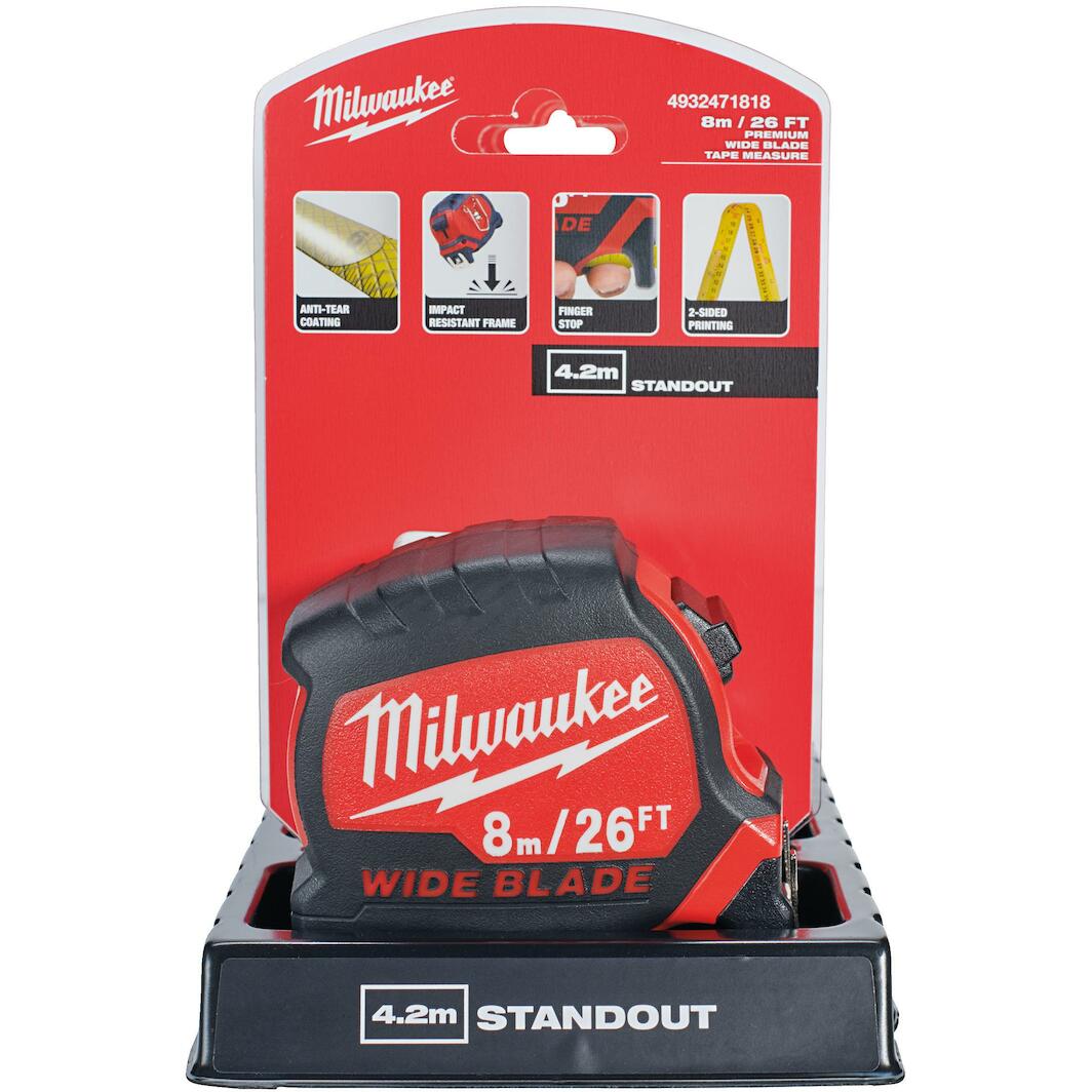 MILWAUKEE 4932471818 Premium Wide Blade tape measure 8m - 26 ft | Klium