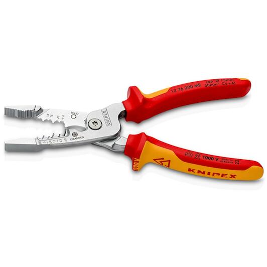 KNIPEX 13 76 200 ME multi purpose electric pliers chrome plated metric 200 mm Klium
