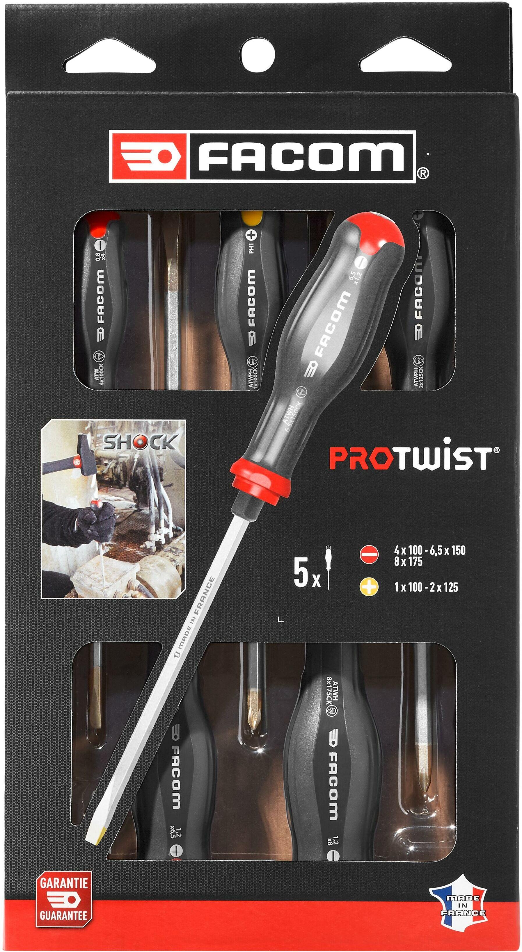 FACOM ATWCK.J5PB ProTwist screwdriver set with impact zone 5-piece | Klium