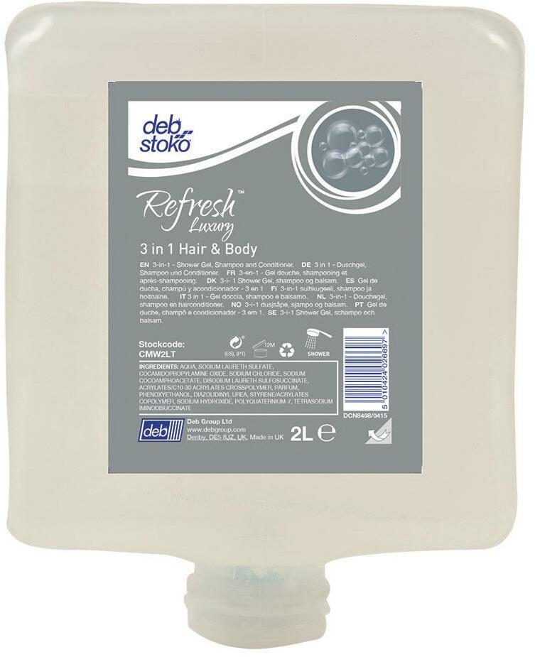 DEB STOKO Refresh Luxury 3 in 1 Hair & Body skin cleaner sanitary areas ...