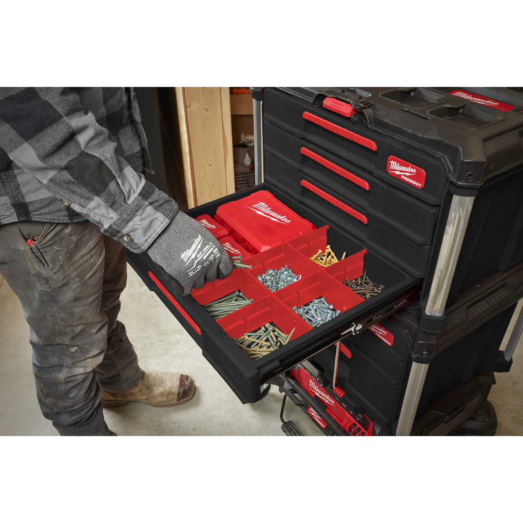 MILWAUKEE 4932493189 PACKOUT tool case with four drawers | Klium