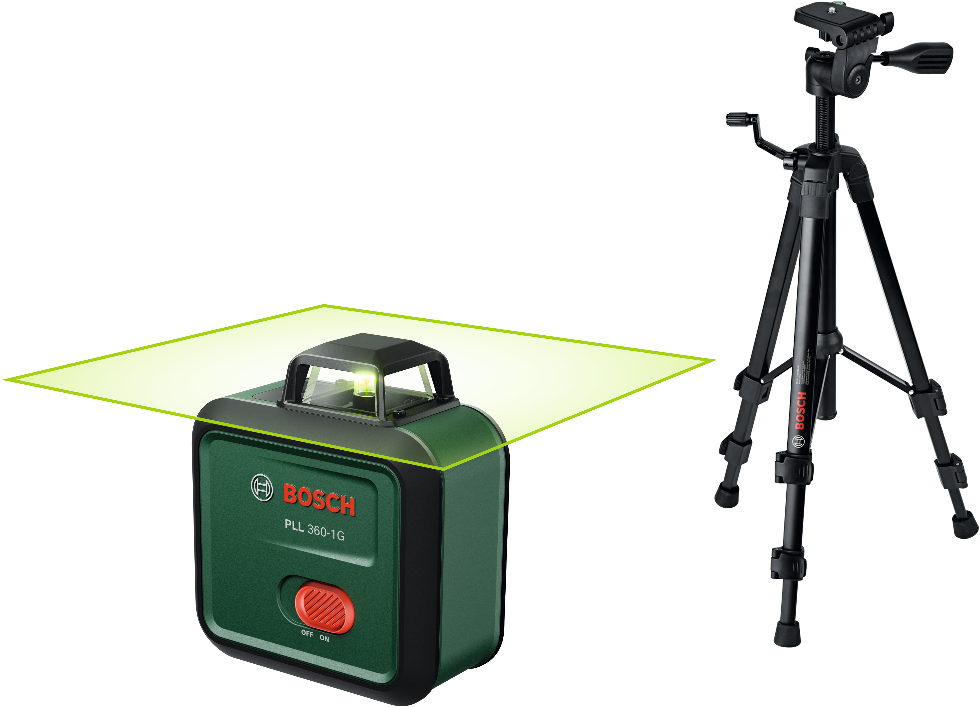BOSCH PLL 360-1G Set cordless line laser green + tripod 1.2m in storage ...