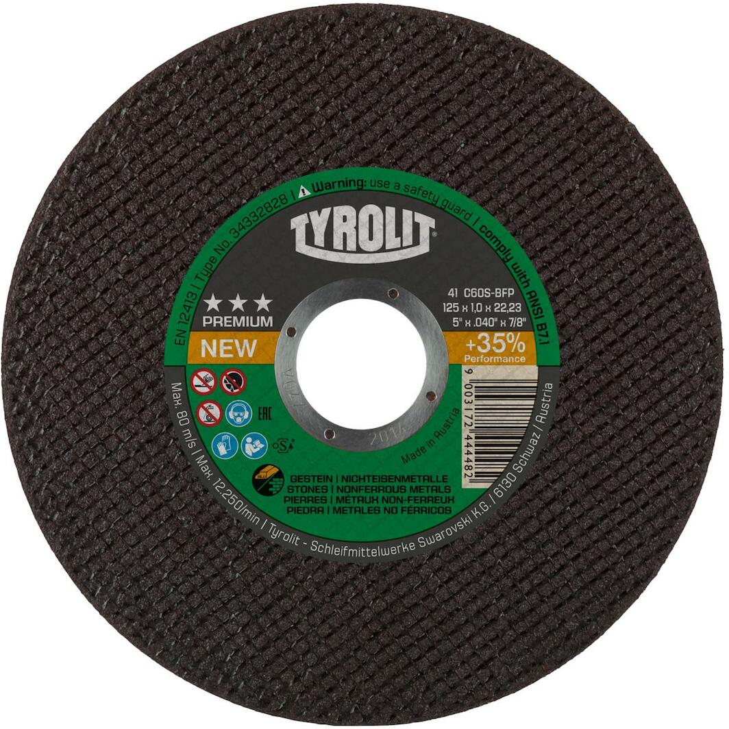 TYROLIT 34332827 Premium cut-off wheel for angle grinders 41 115x1,0x22 ...