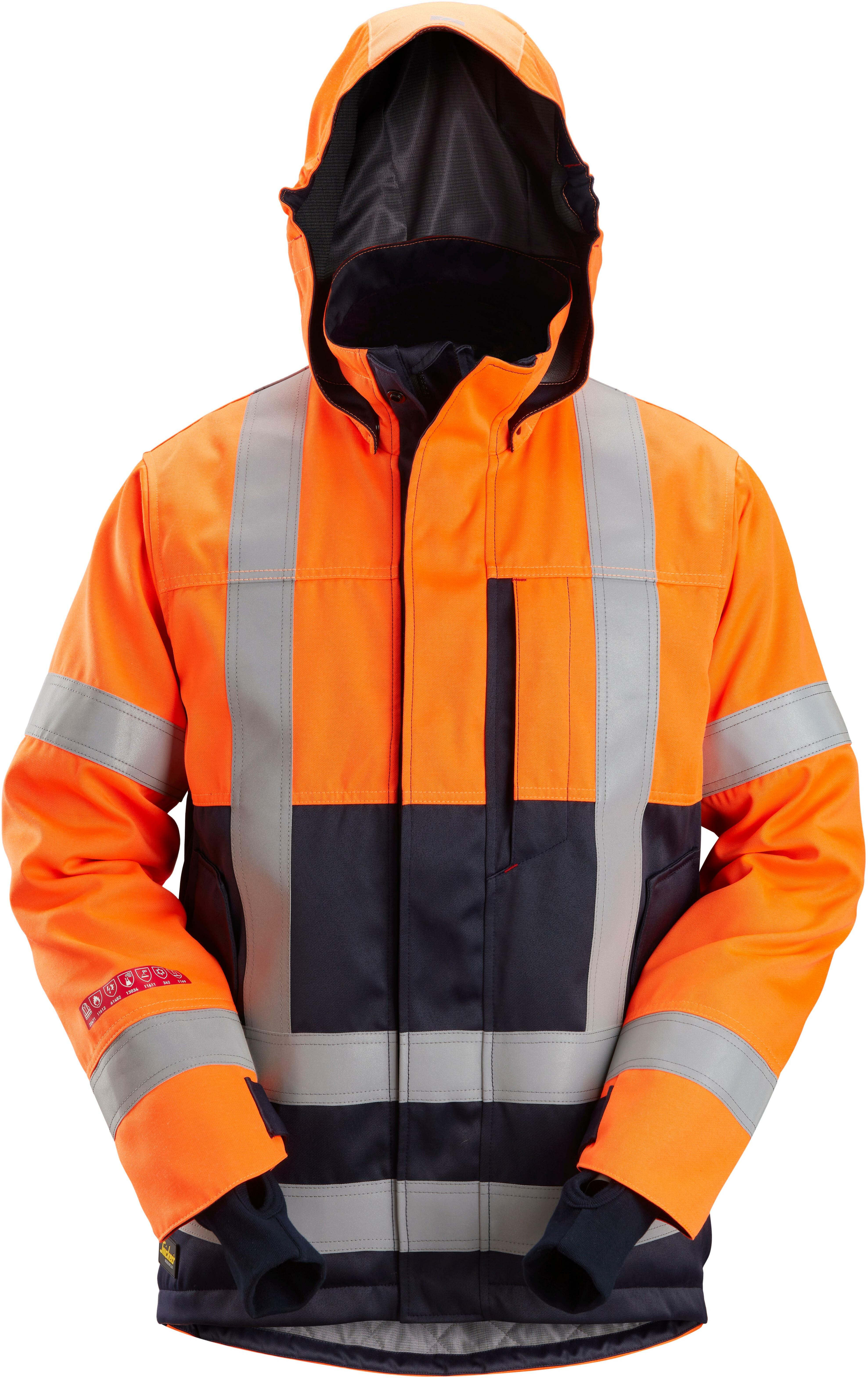 SNICKERS 1164 ProtecWork insulated hooded work jacket, high-vis class 3 ...