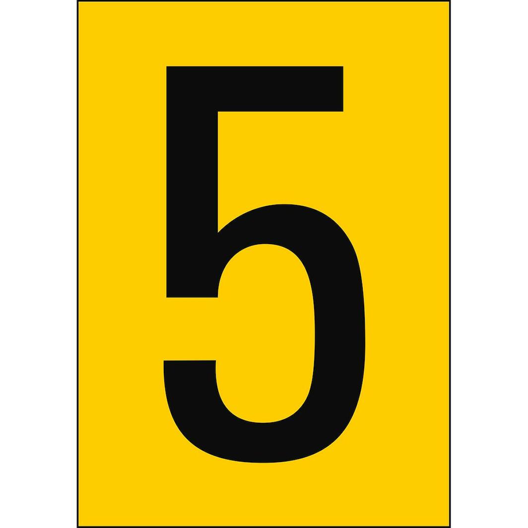 BRADY NL859A4YL-5 label with number 5 - DIN A4 format for permanent or ...