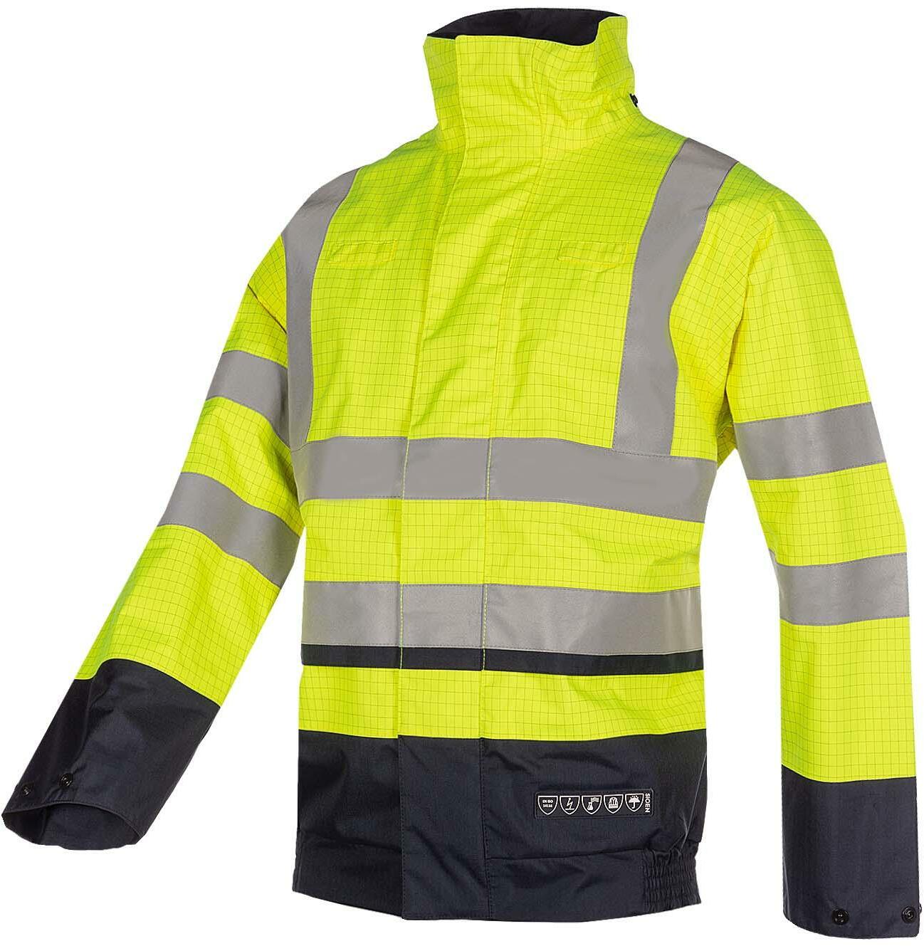 SIOEN 9396 Jibou Blouson de pluie fluo (jaune/marine) retardateur de flammes/antistatique de ...