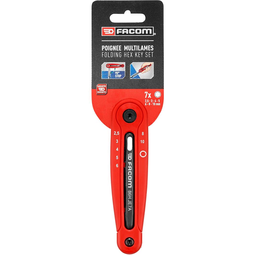 FACOM 86H.JE7APB hexagon Allen wrench set collapsible 2.5-10mm 7-piece ...
