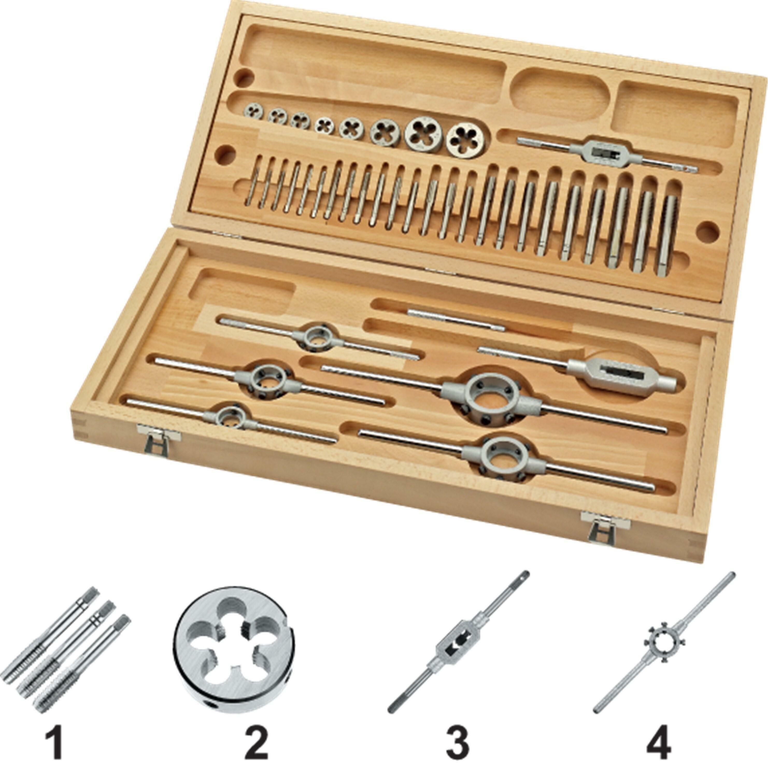 INTERNATIONAL TOOLS 291200002 ECO PRO thread cutting set in wooden case ...