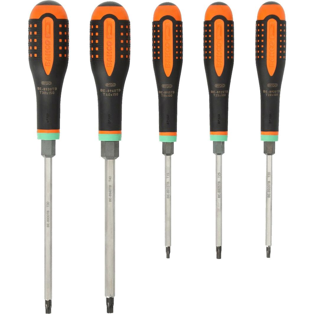 BAHCO BE-9885TB ERGO screwdriver set with three-component handle ...