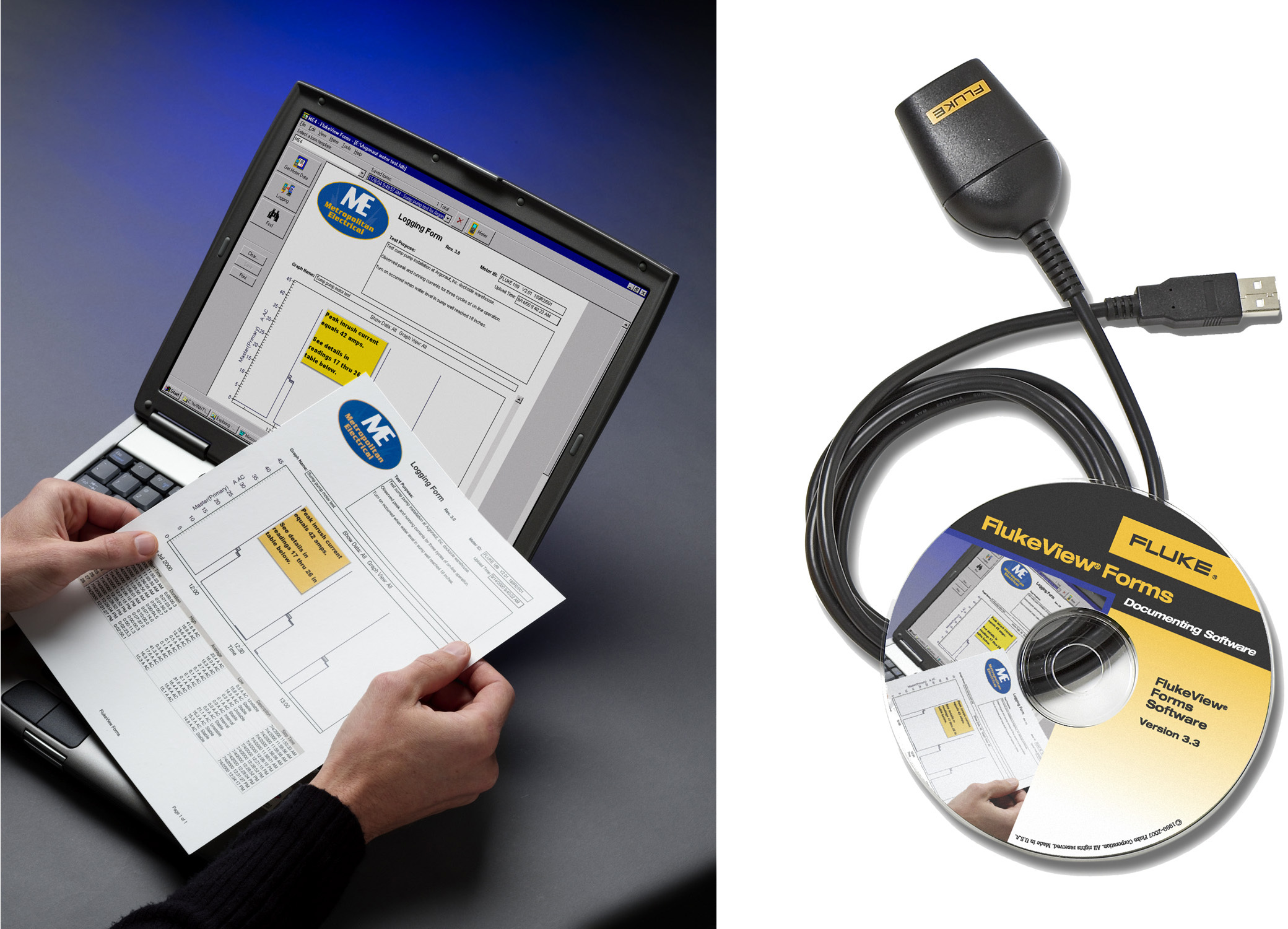 FLUKE FVF-SC2 View Forms Plus Designer software (with USB / IR cable ...