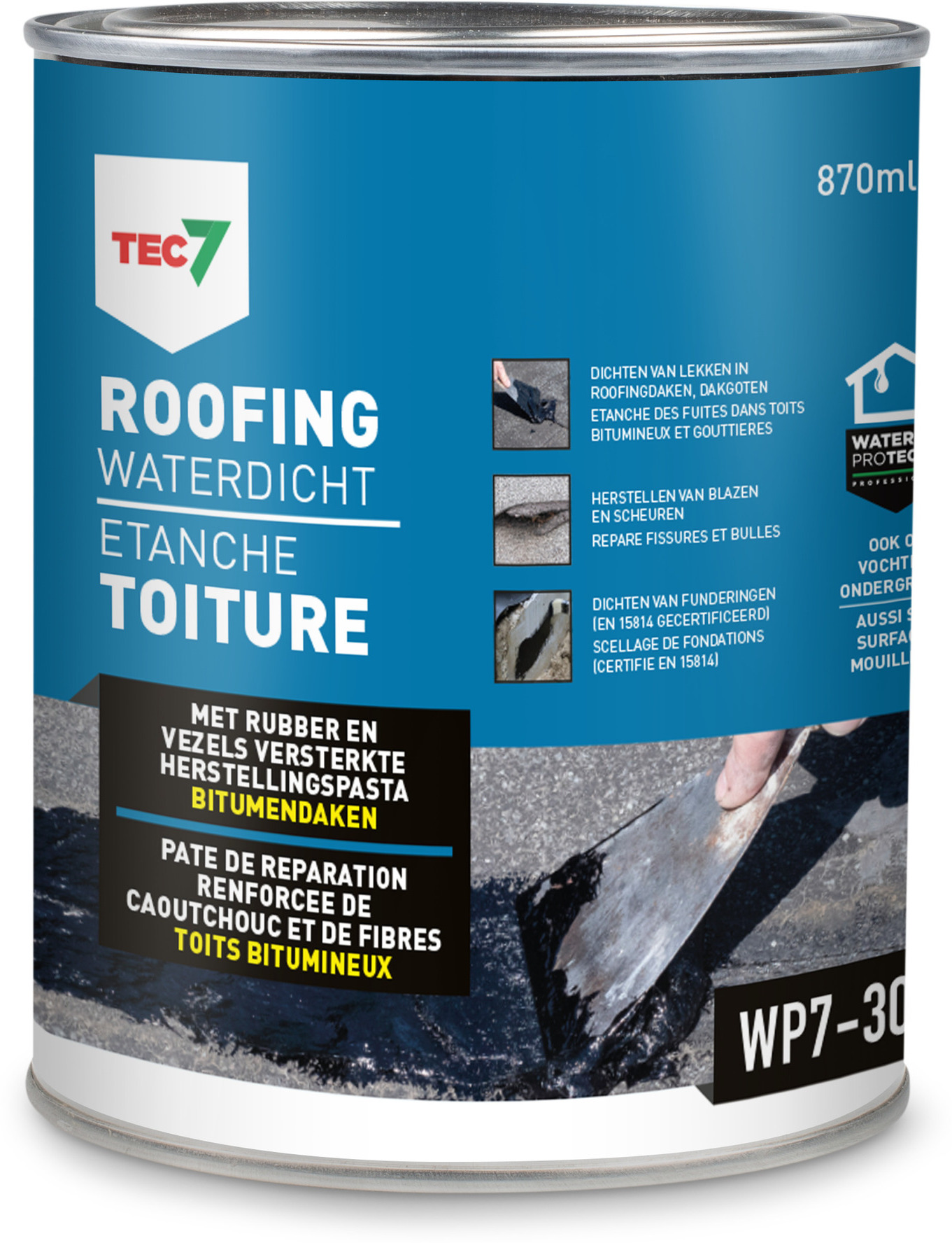 TEC7 WP7-301 roofing waterproof black 870 ml pot - 602206000 | Klium