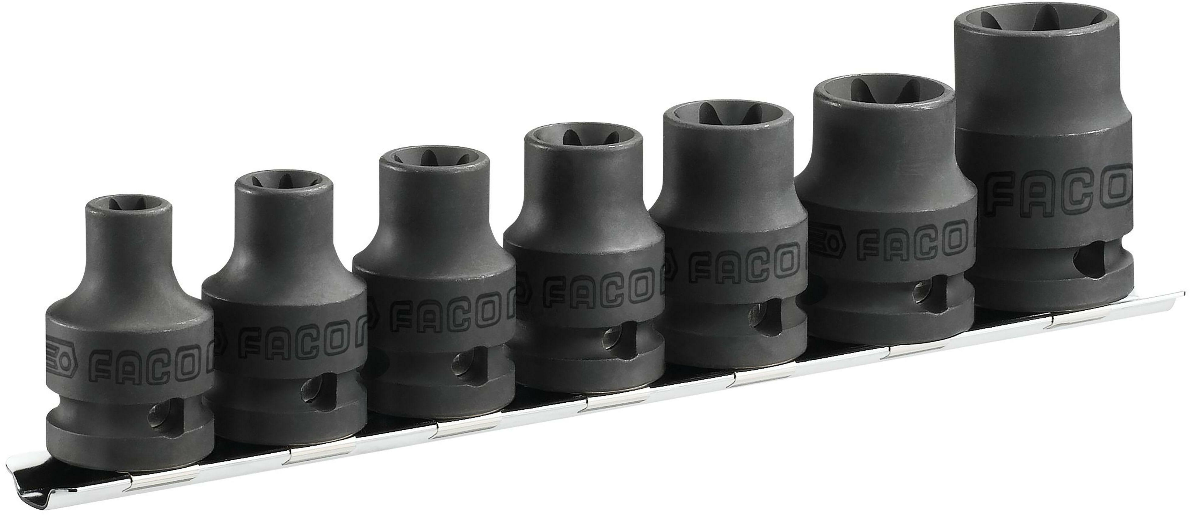 FACOM NSTX.J7 impact socket set 1/2" Torx on a rack 7-piece | Klium