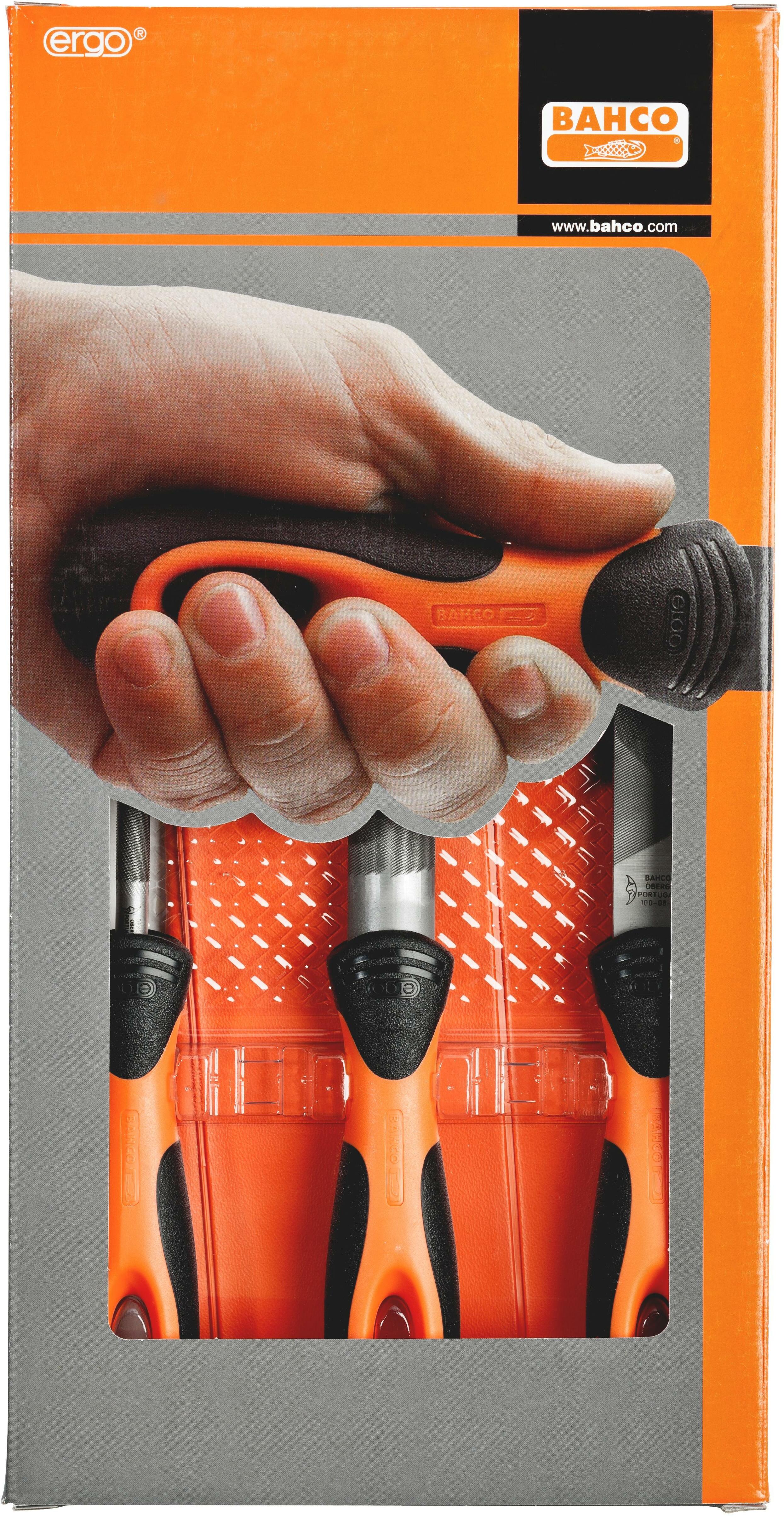 BAHCO 1-473-08-2-2 workshop file set ERGO with handle half-set 200 mm 3 ...