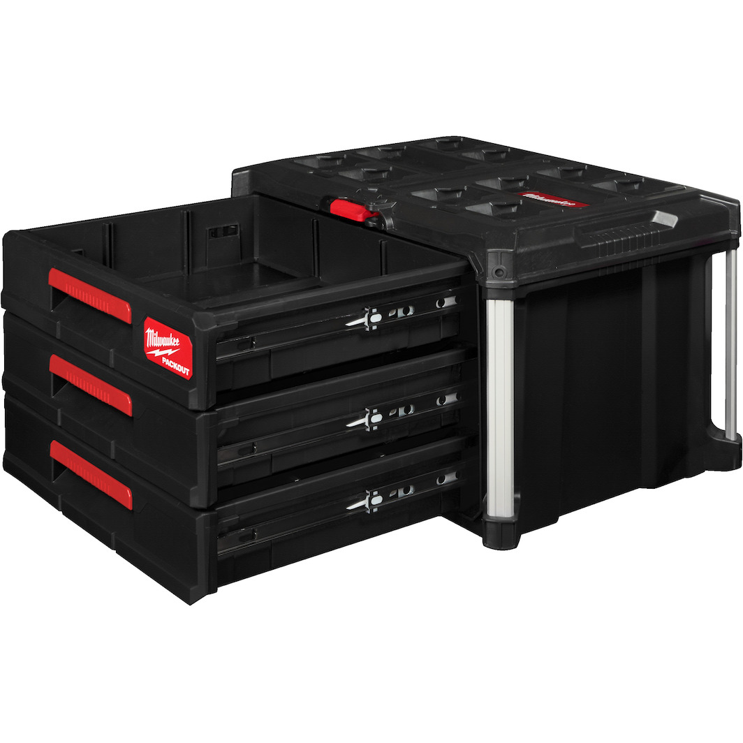 MILWAUKEE 4932472130 Packout tool case with 3 drawers | Klium