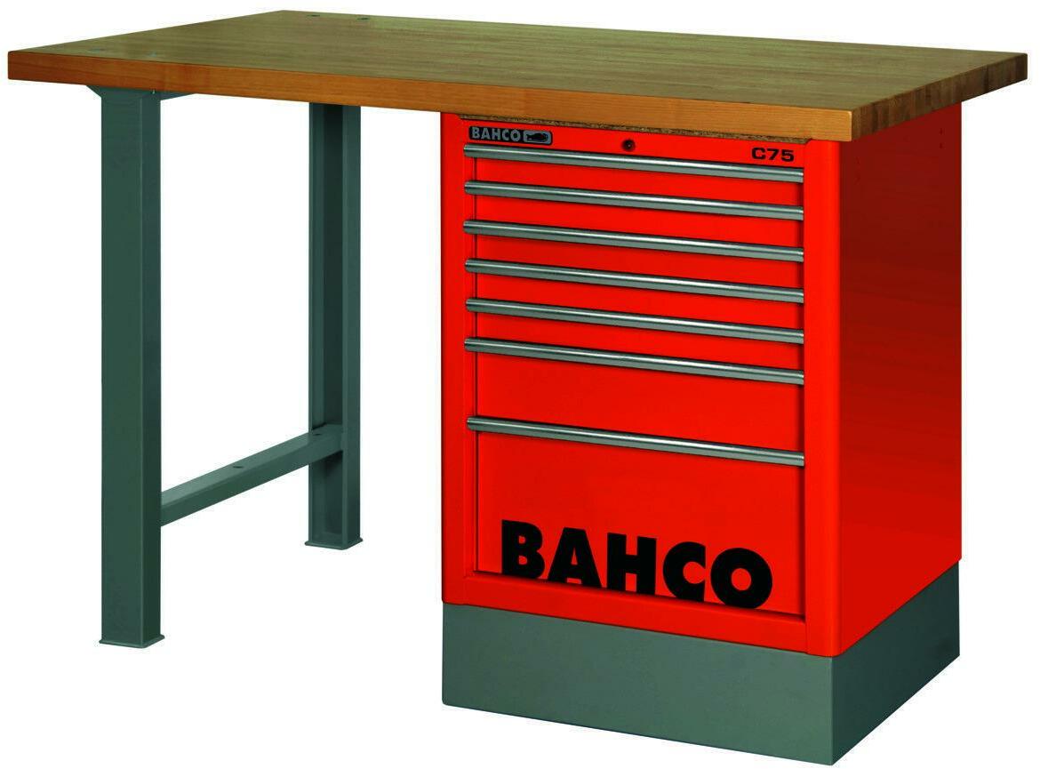 BAHCO 1495K6CBLWB15TW workbench heavy-duty with wooden worktop, drawer ...