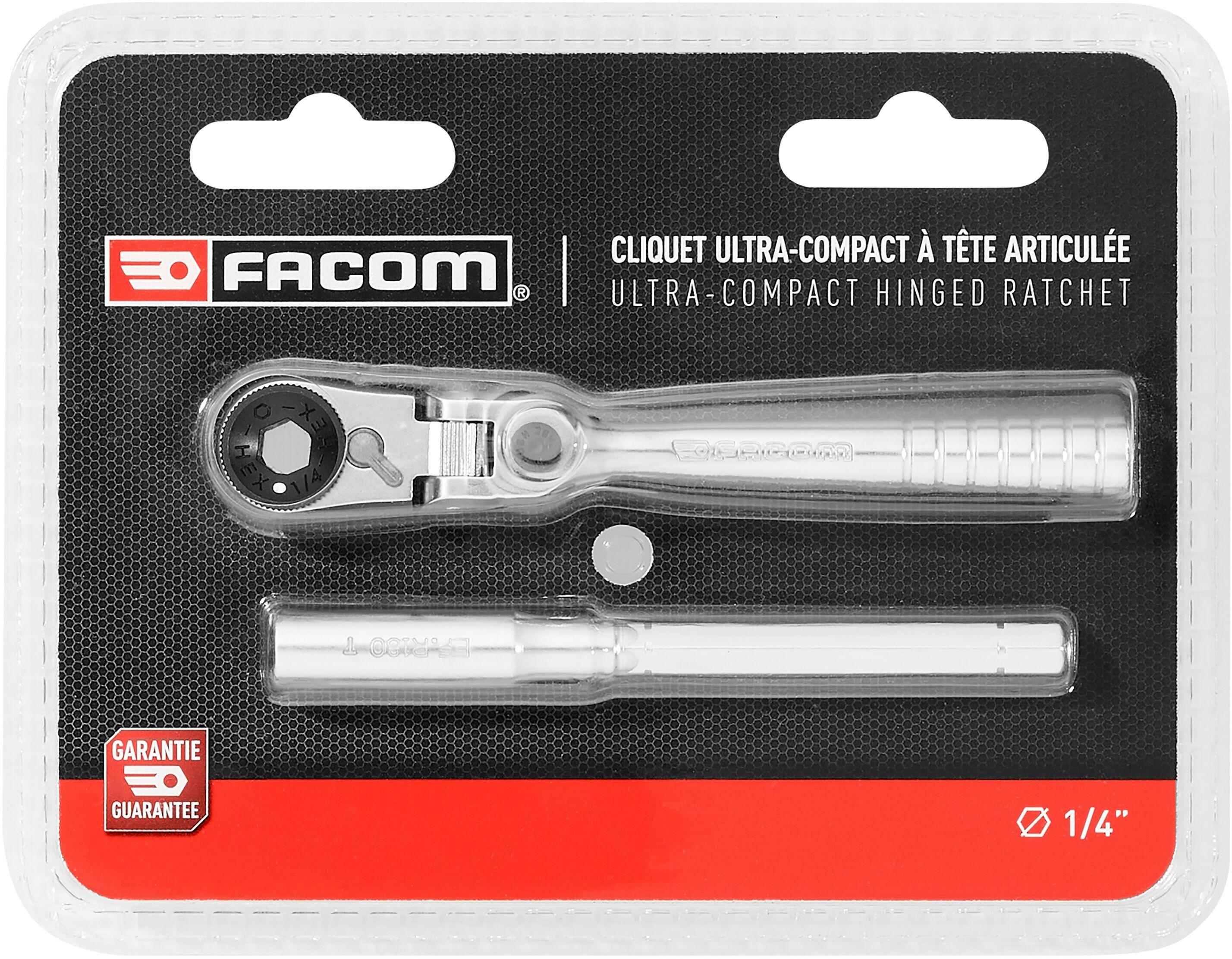 FACOM R.180PB compact ratchet 1/4" with 180° flexible head | Klium