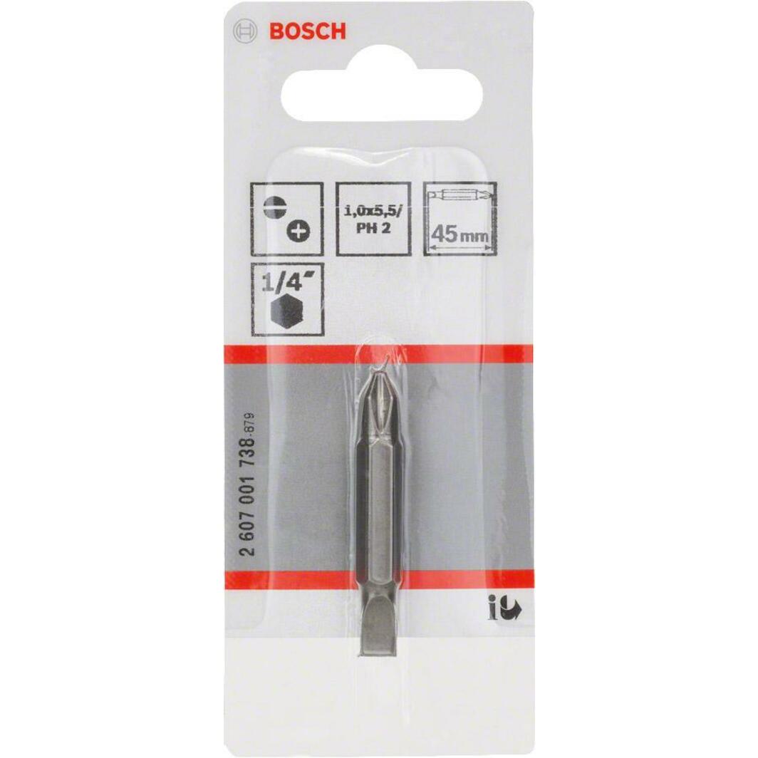 BOSCH 2607001738 screwdriver bit double-sided S 1x5.5 - PH2, 45 mm | Klium