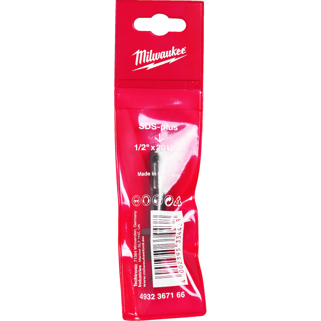 MILWAUKEE 4932367166 adapter SDS-Plus - 1/2" x 20 UNF (with direct bit ...