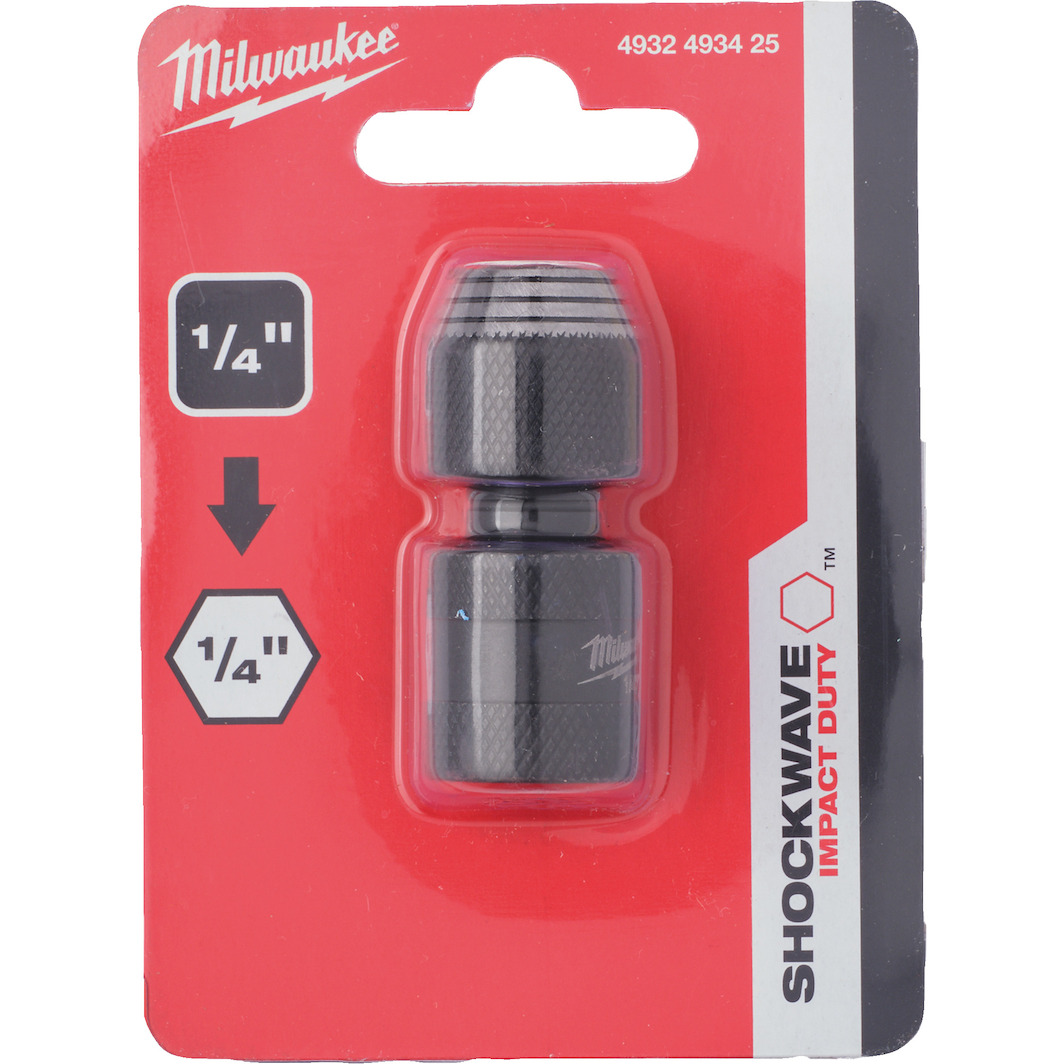 MILWAUKEE 4932493425 reducer adapter from 1/4" square to 1/4" hexagon ...