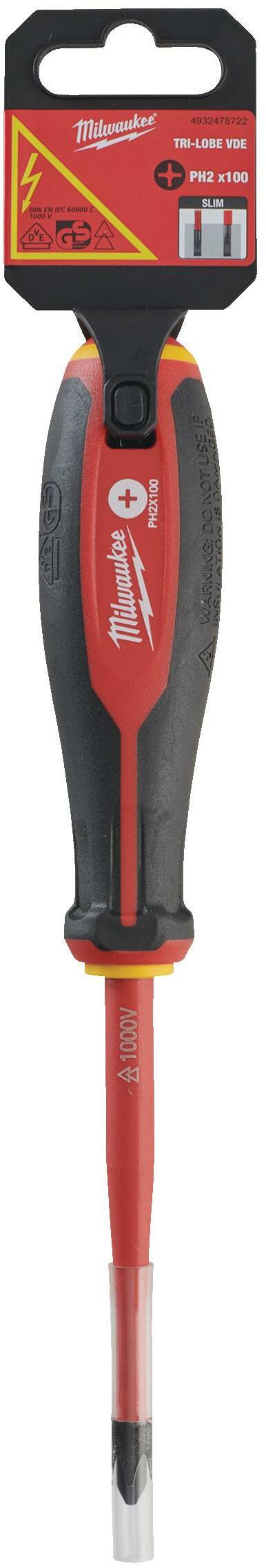 MILWAUKEE 4932478722 Tri-Lobe VDE screwdriver PH2 X100 | Klium